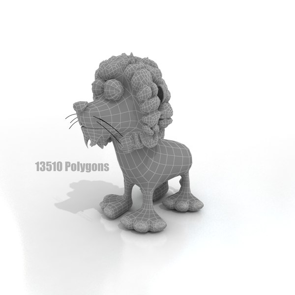 cartoon lion rigged 3d model