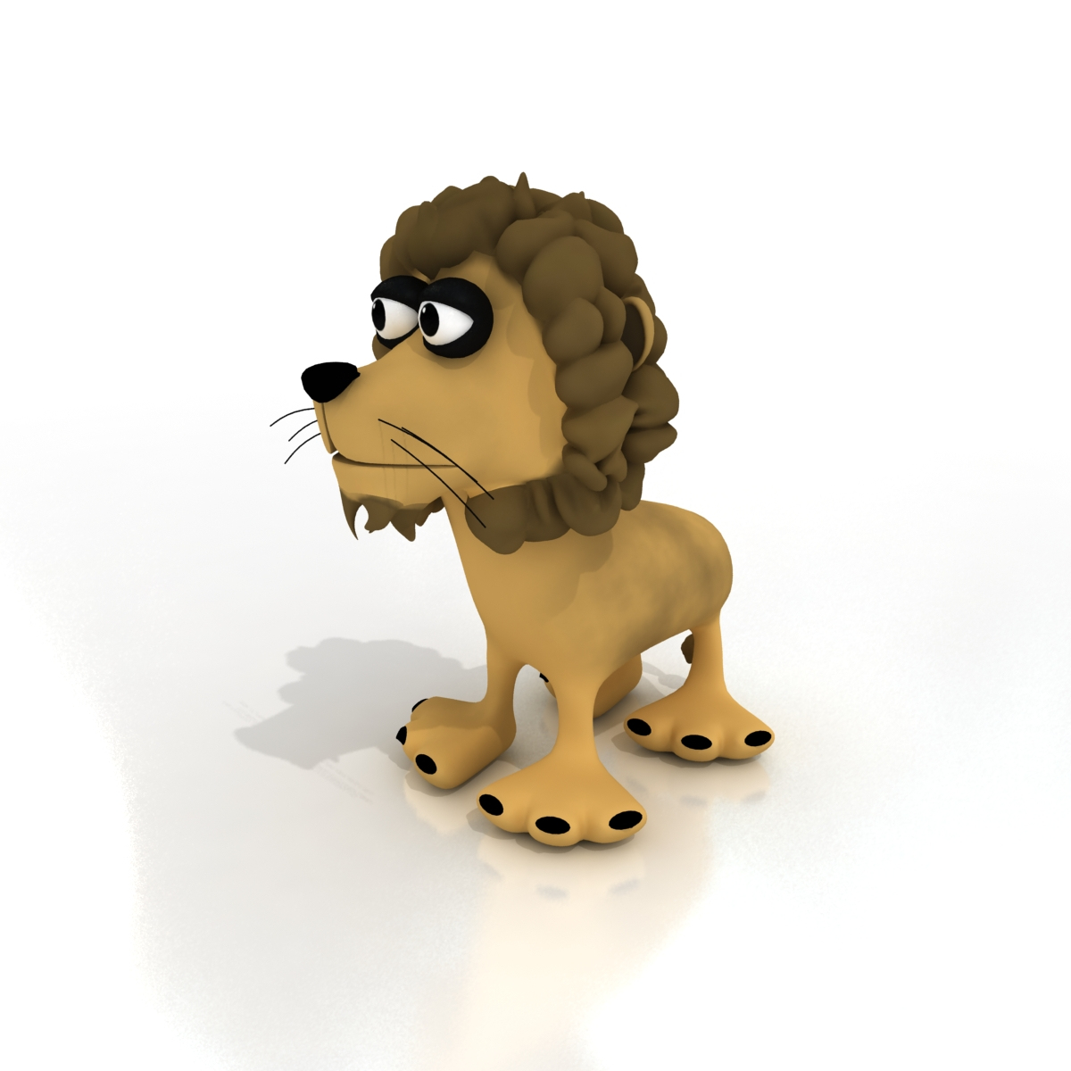 cartoon lion rigged 3d model