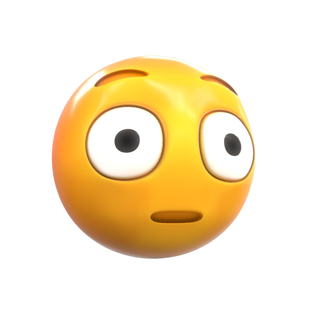 3D Emoji Flushed Face Model - TurboSquid 1400761