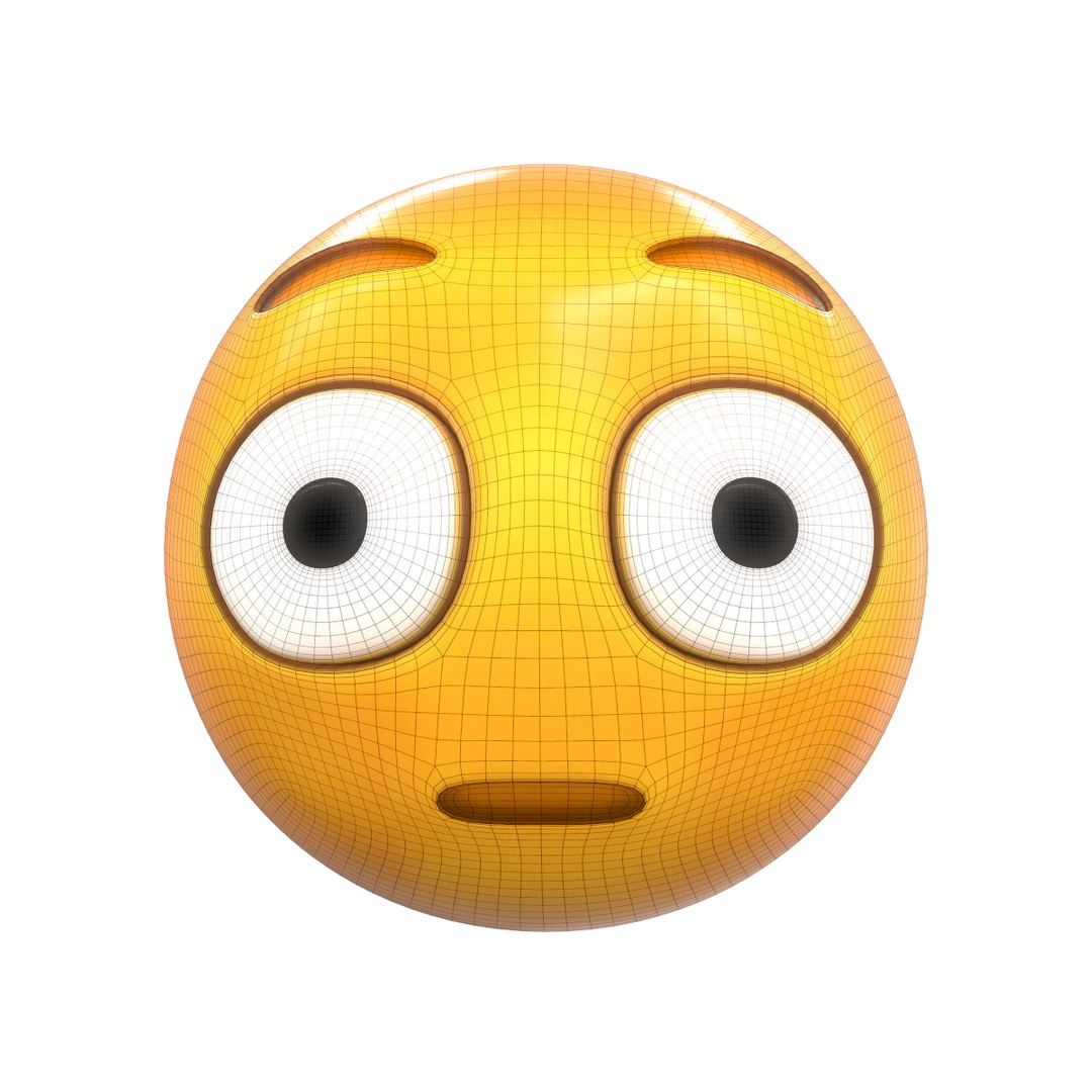 3D Emoji Flushed Face Model - TurboSquid 1400761