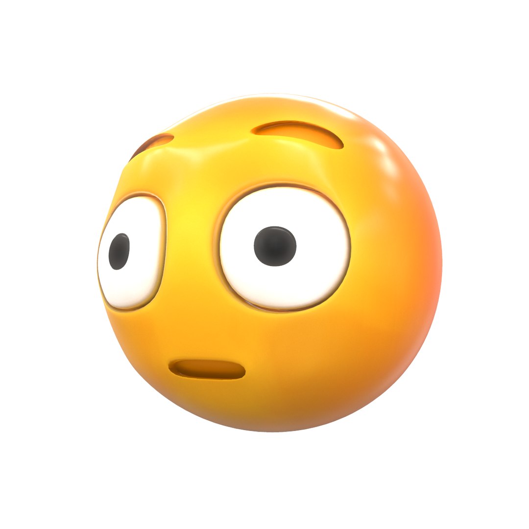 3D Emoji Flushed Face Model - TurboSquid 1400761