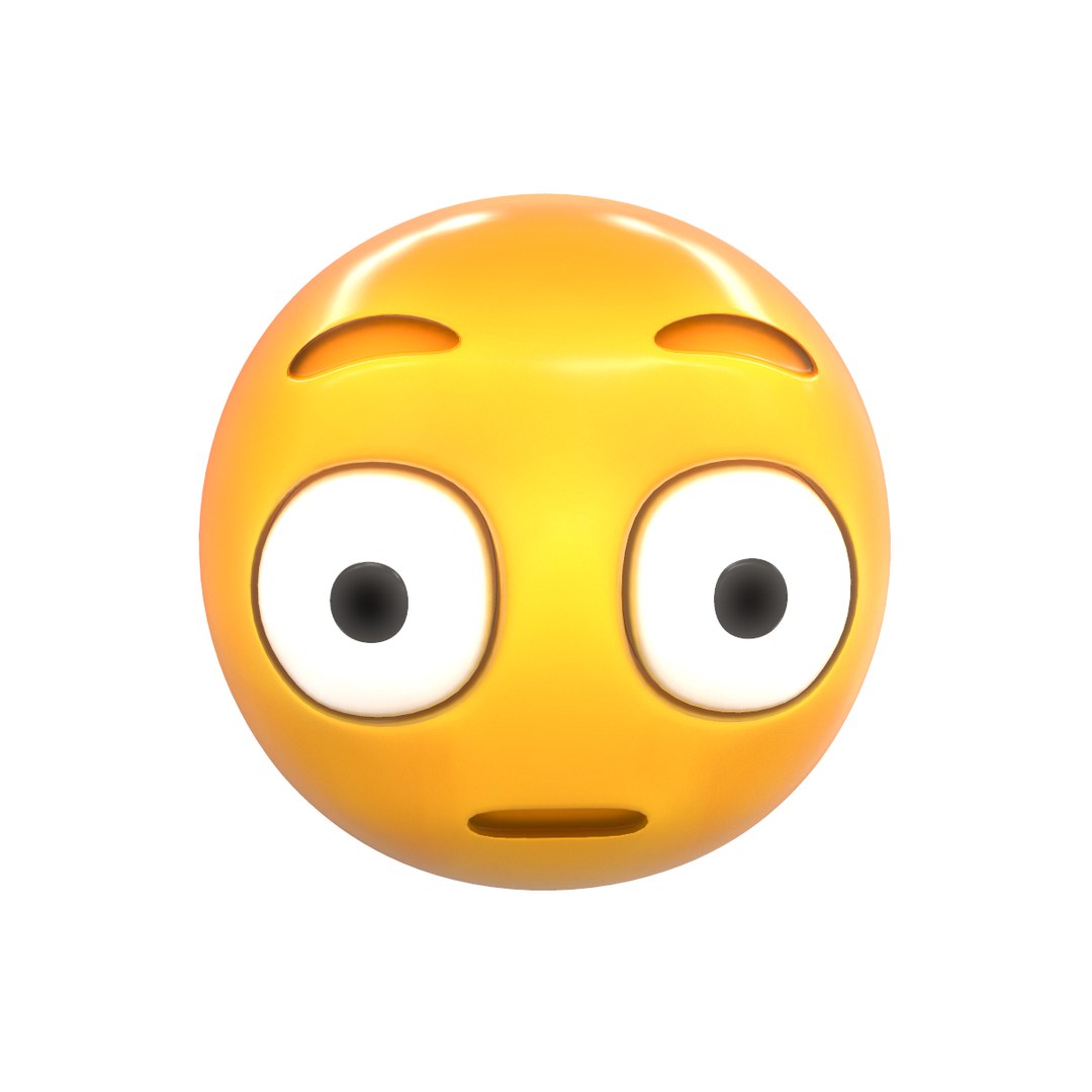 3D Emoji Flushed Face Model - TurboSquid 1400761