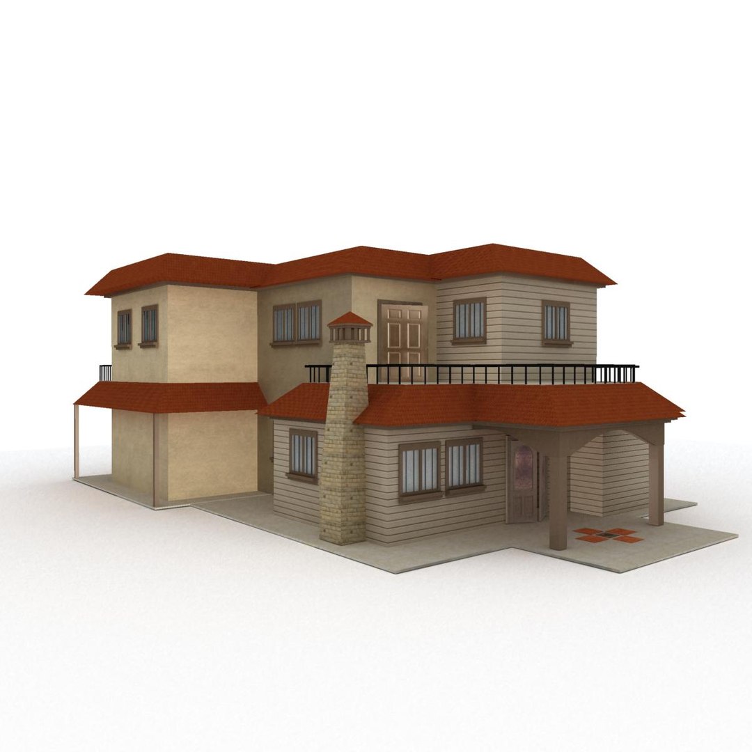 3d Model Of Residential House Duplex