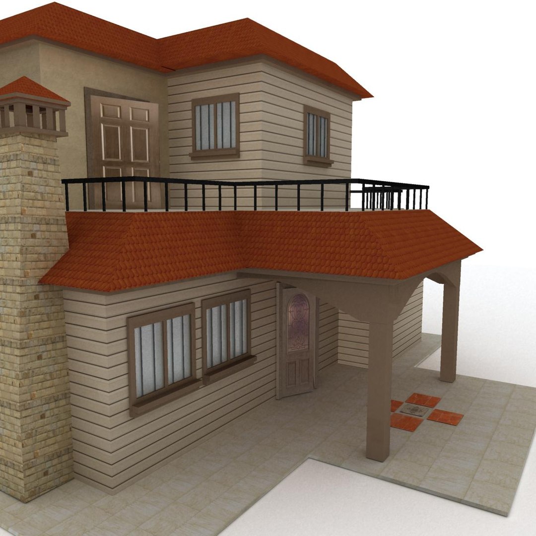 3d Model Of Residential House Duplex