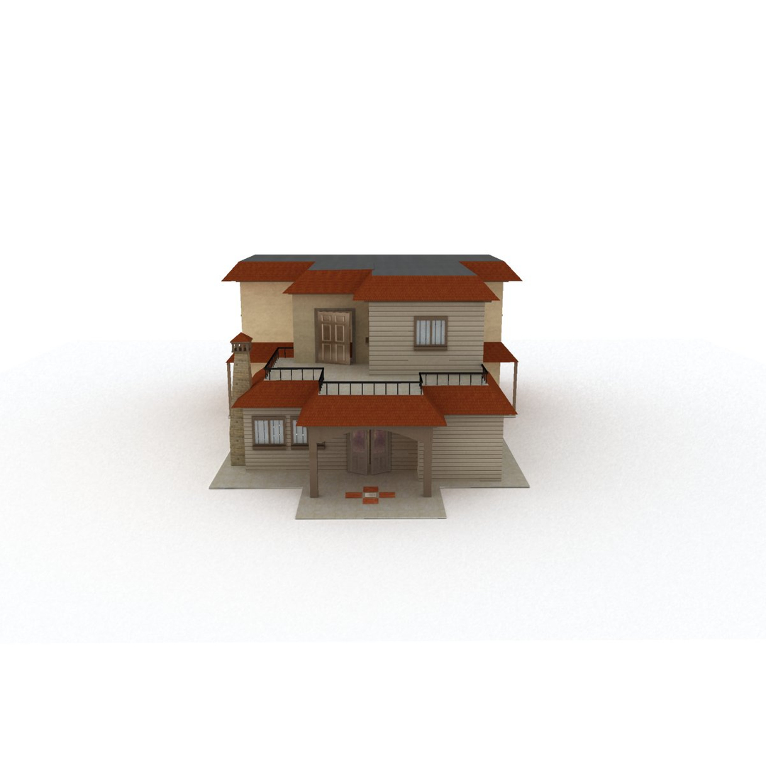 3d Model Of Residential House Duplex