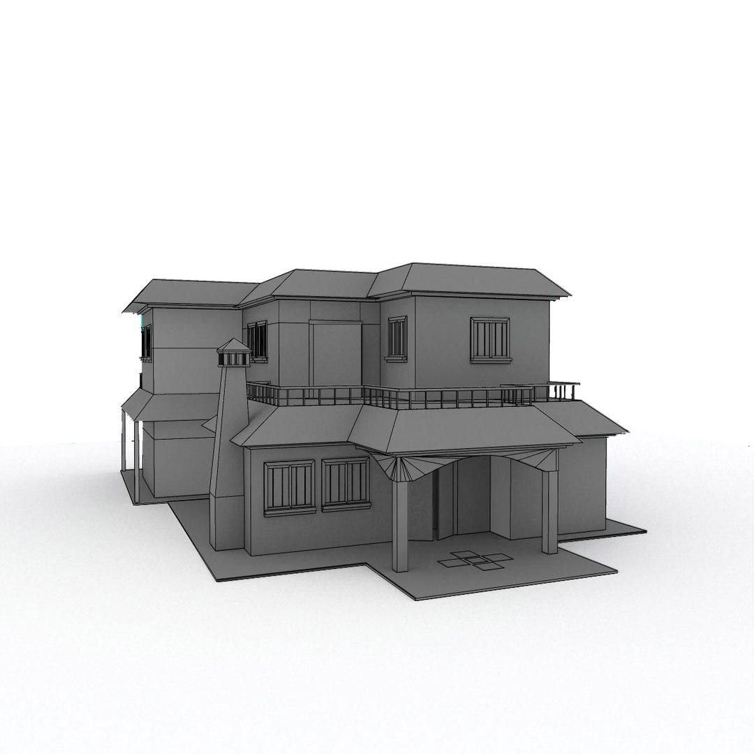 3d model of residential house duplex