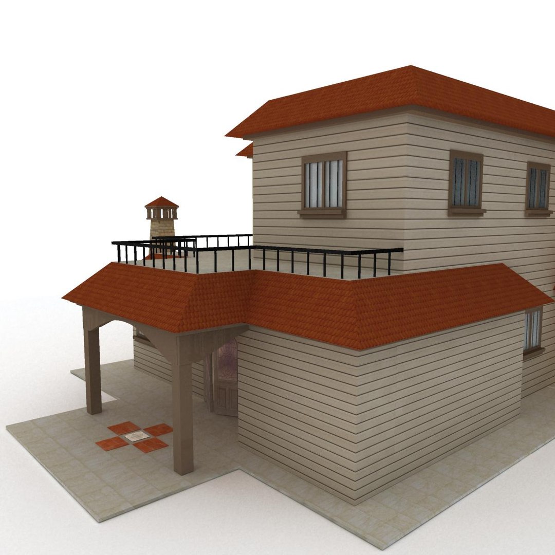 3d Model Of Residential House Duplex