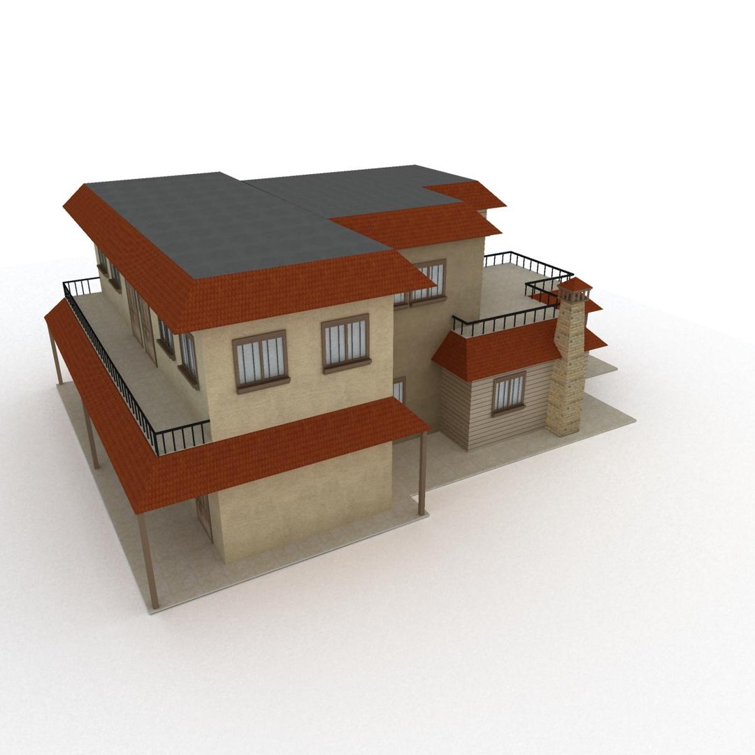 3d Model Of Residential House Duplex