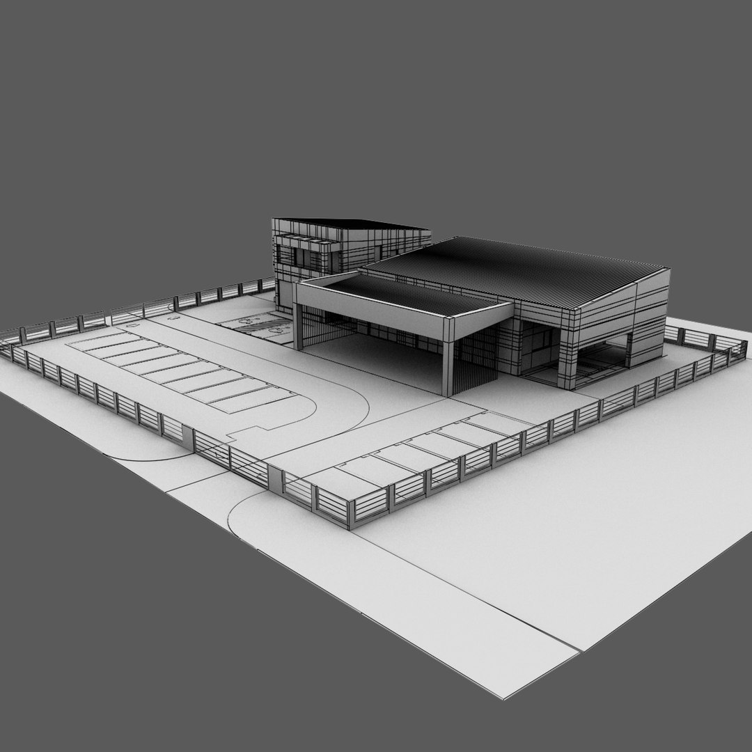 3d Model Building Car Workshop