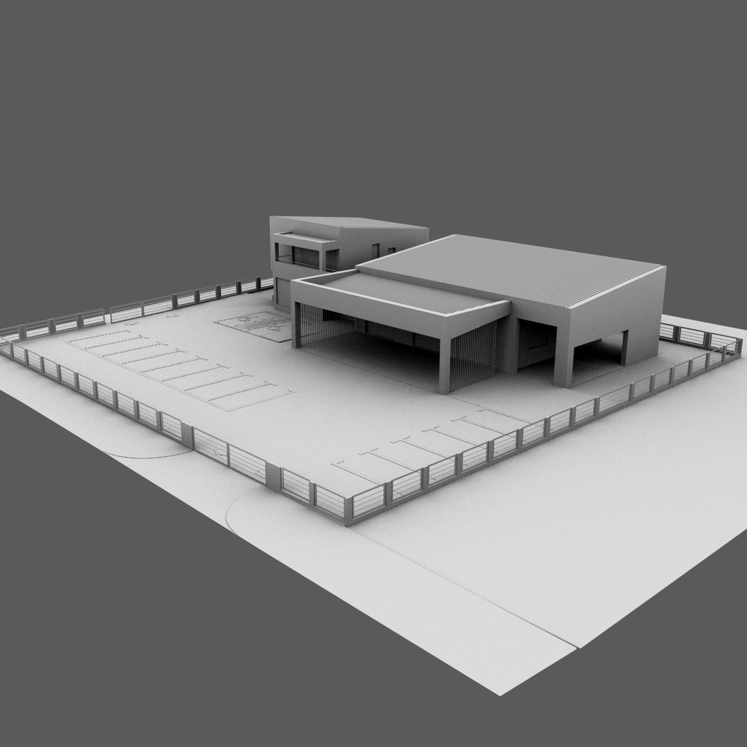 3d Model Building Car Workshop