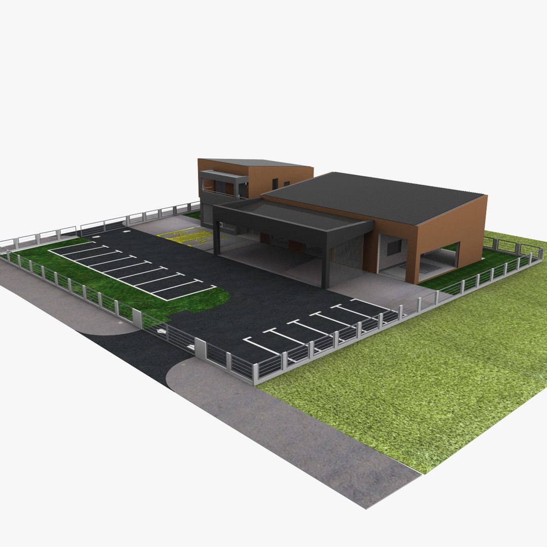 3d Model Building Car Workshop