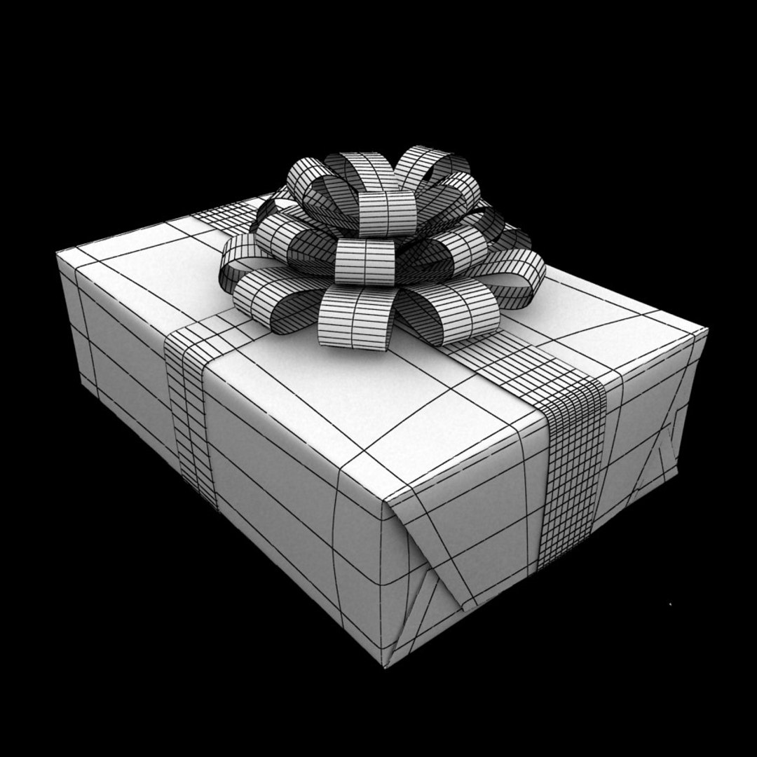 3d Model Wrapped Gift Box