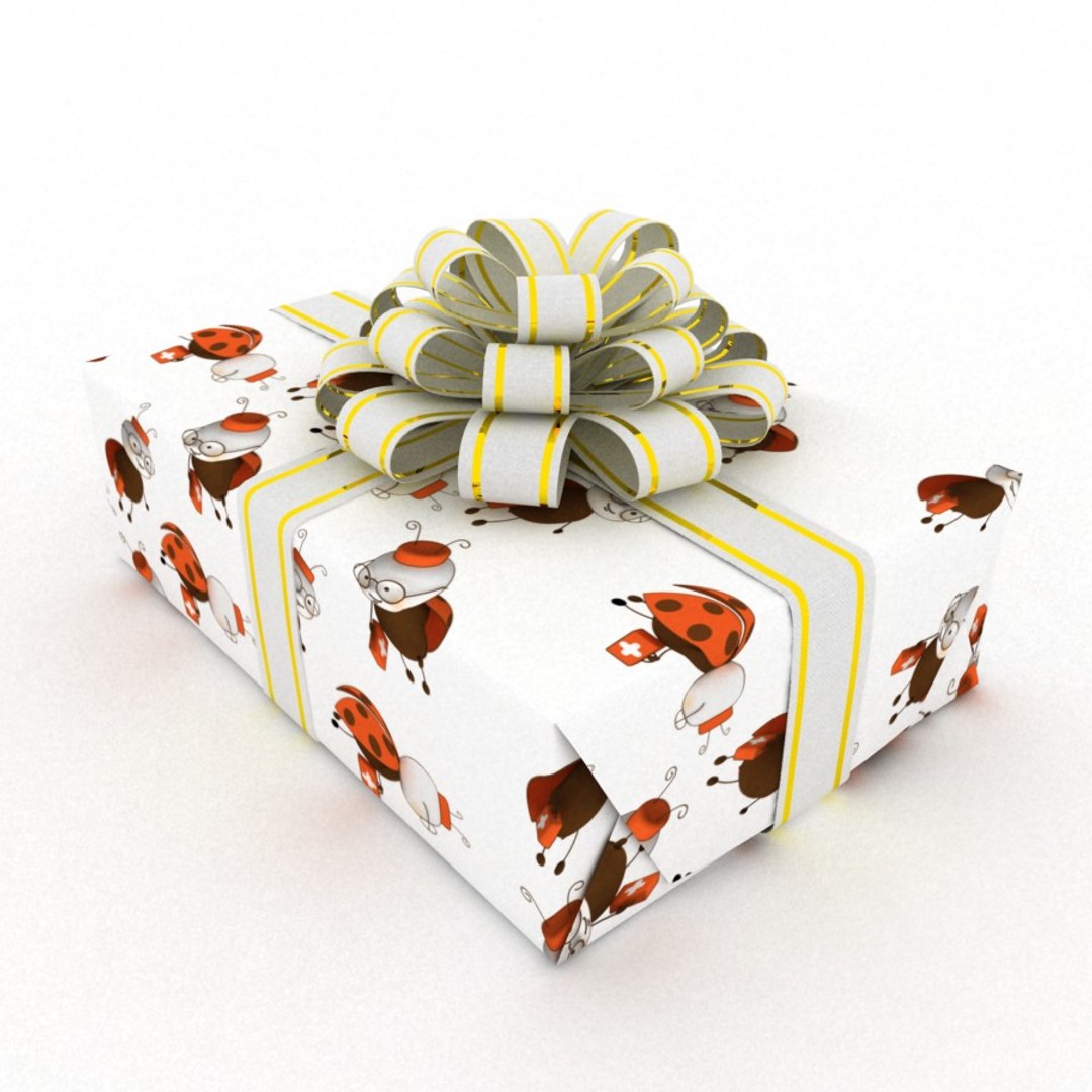 3d Model Wrapped Gift Box