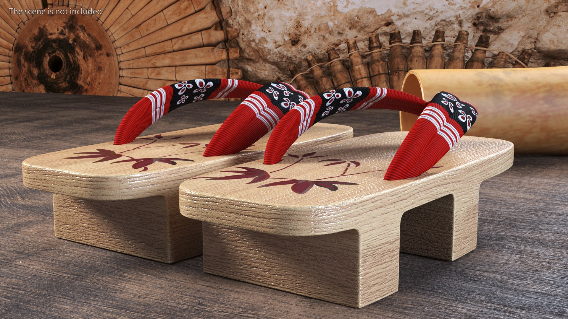 Light Geta Traditional Japanese Clogs 3D Model - TurboSquid 2045443