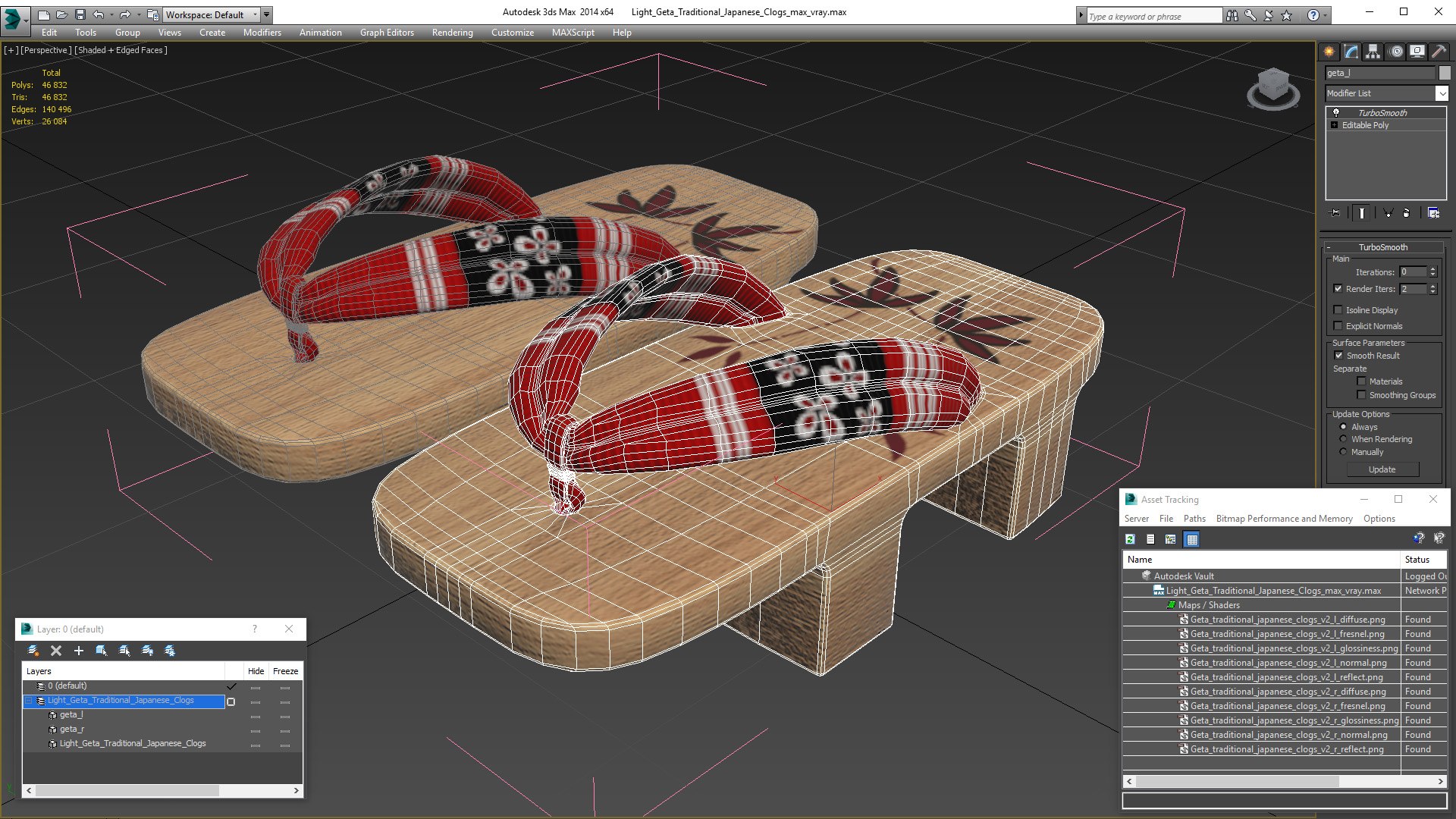 Light Geta Traditional Japanese Clogs 3D Model - TurboSquid 2045443