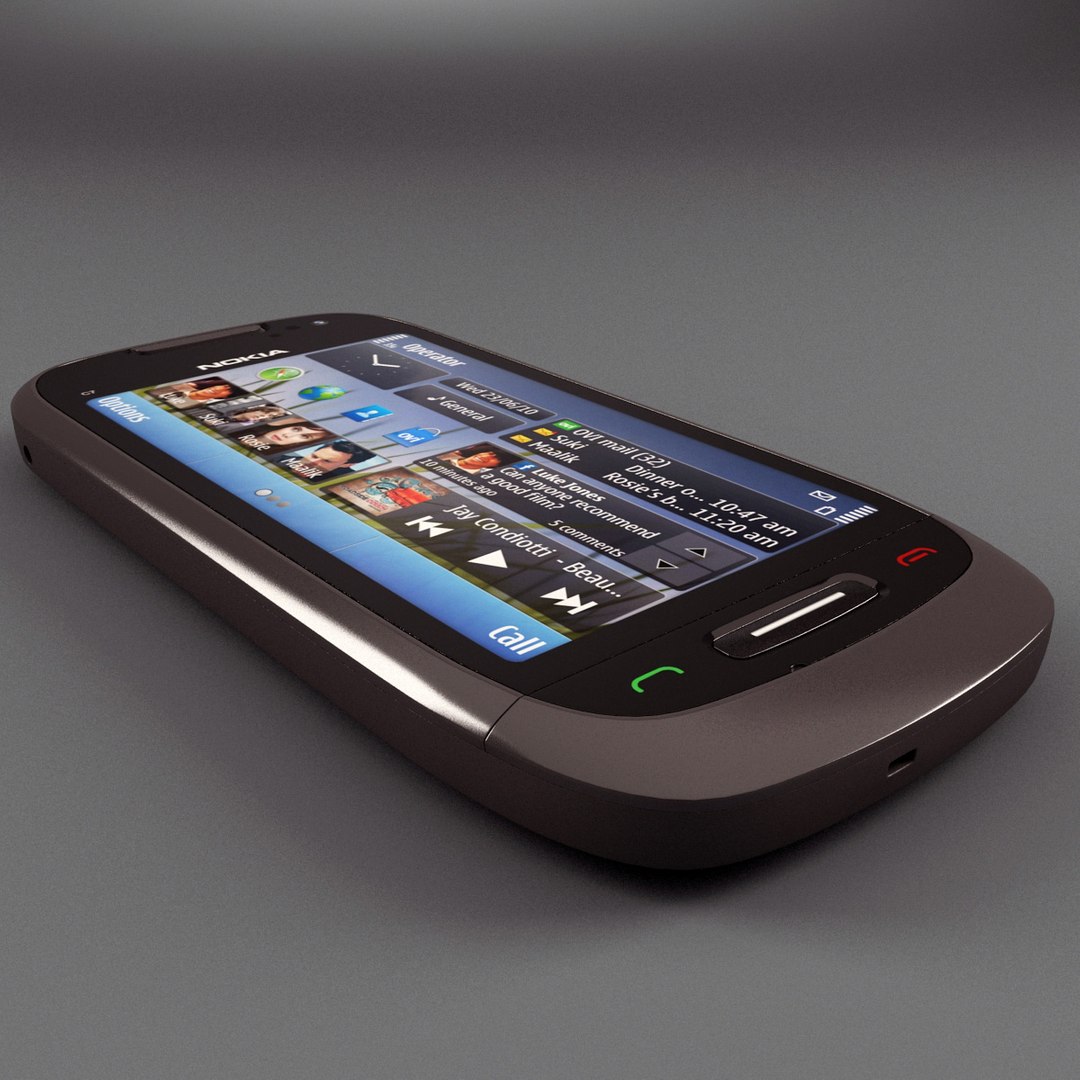 Nokia C7 Grey 3d Model