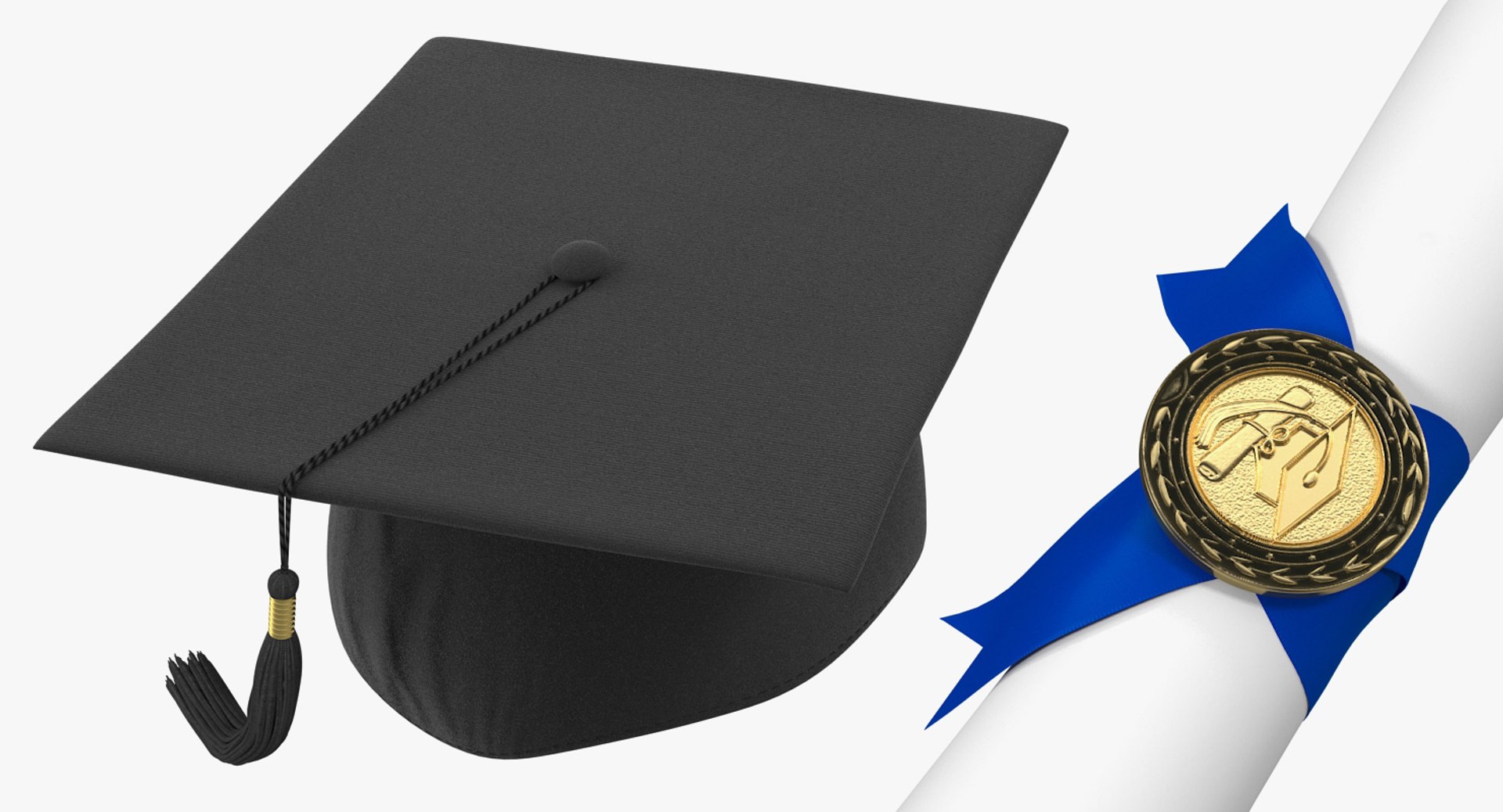 3D Graduation Cap Degree Scroll Model - TurboSquid 1341960
