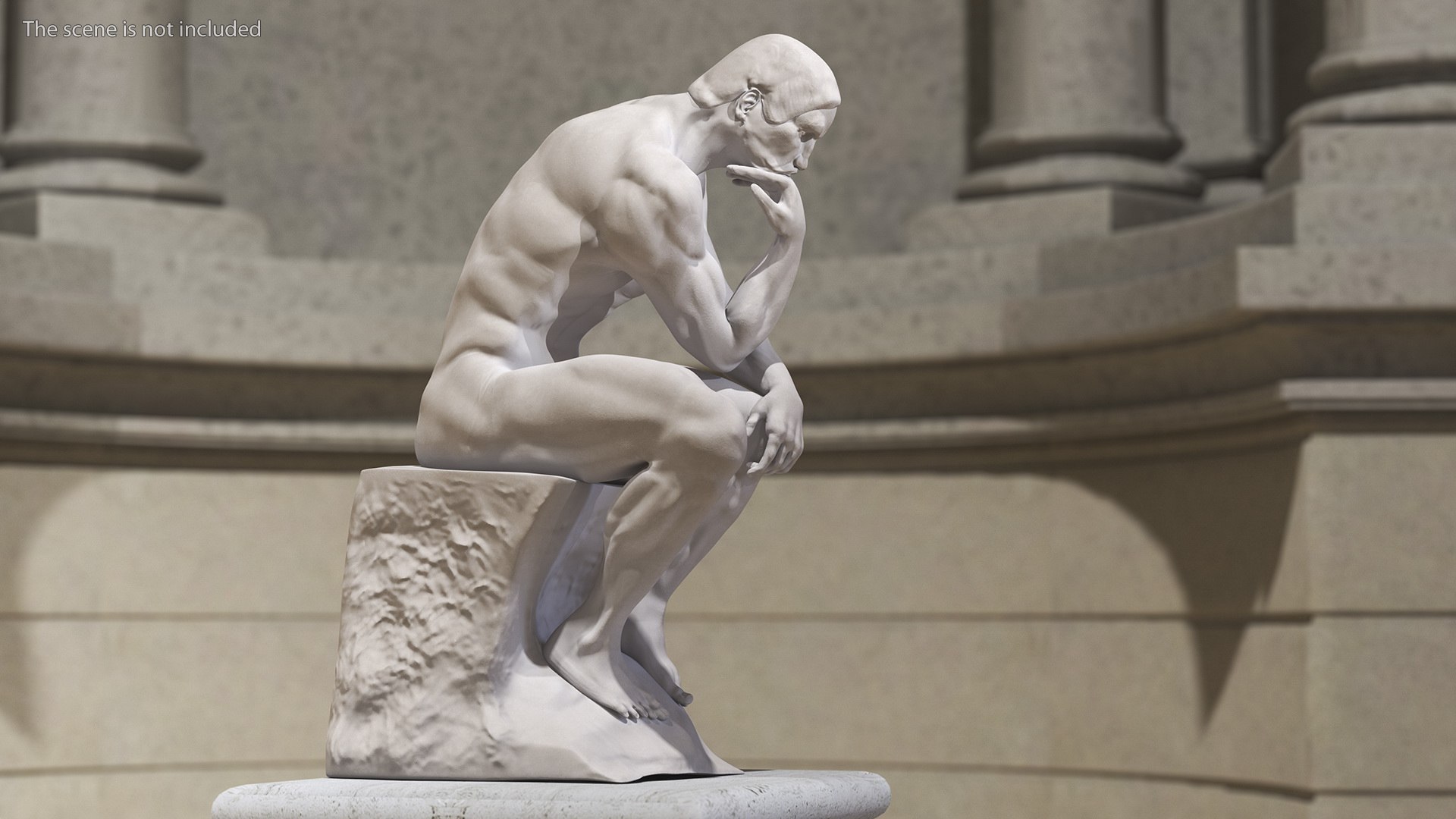 3D Model The Thinker Statue Gypsum - TurboSquid 1902494