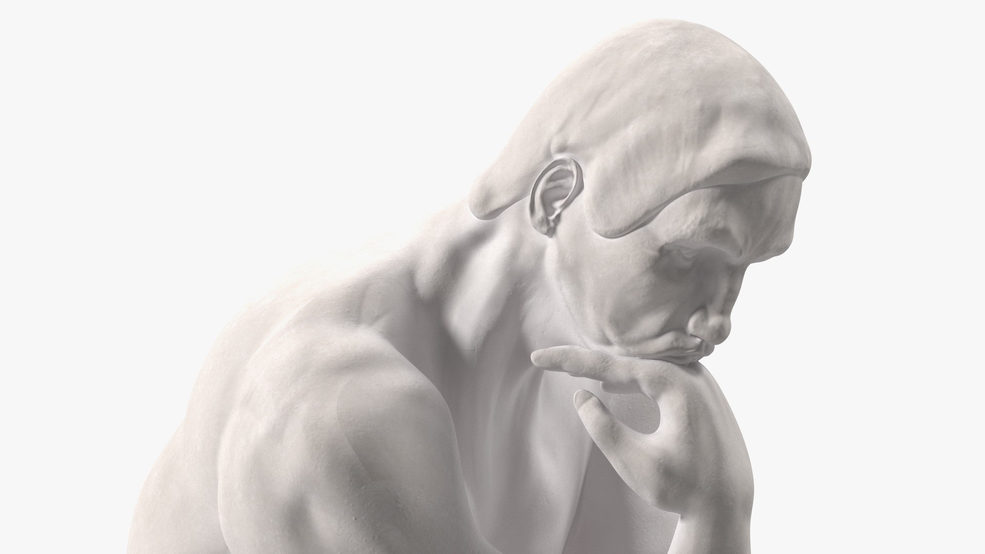 3D Model The Thinker Statue Gypsum - TurboSquid 1902494