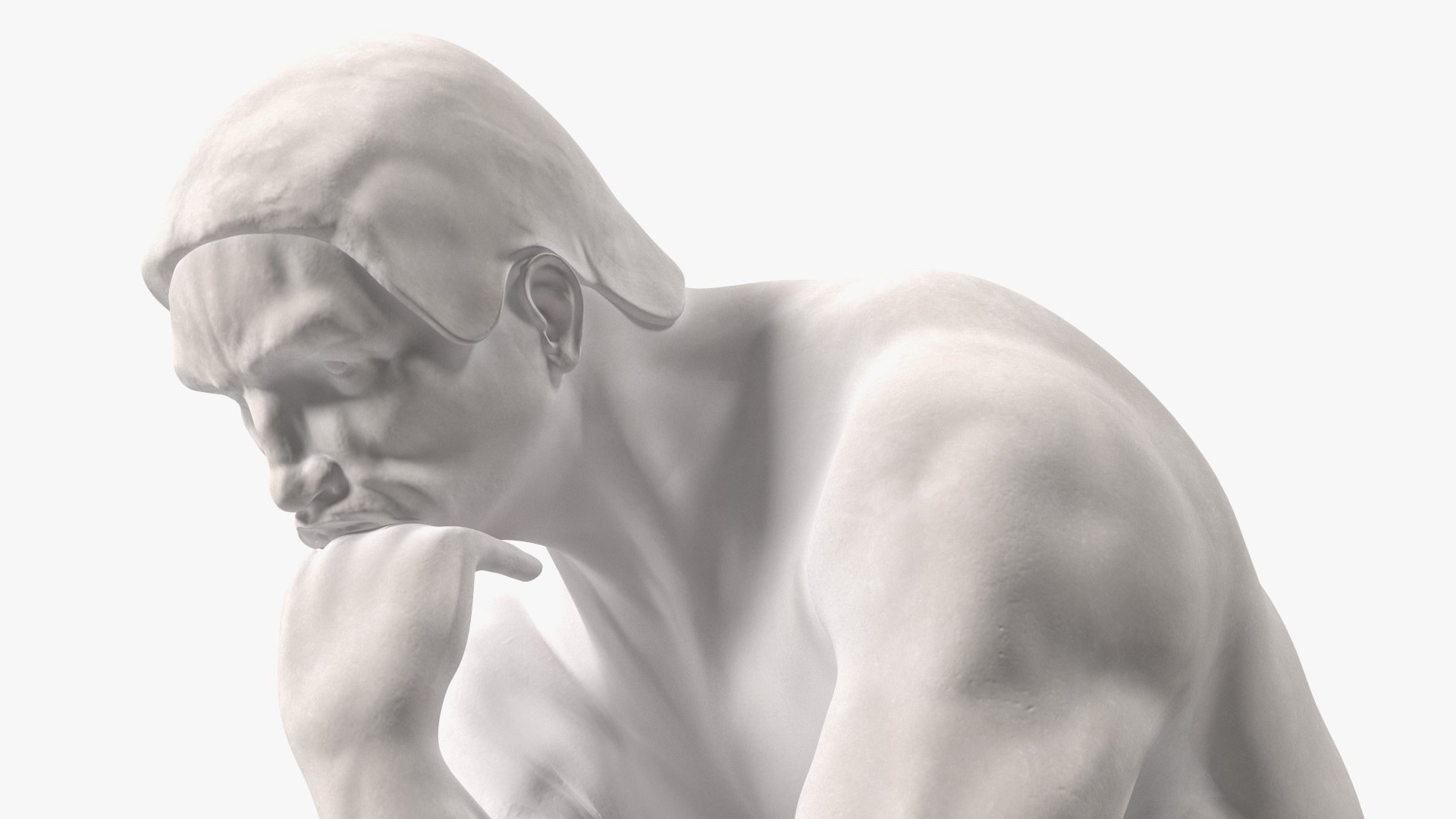 3D Model The Thinker Statue Gypsum - TurboSquid 1902494