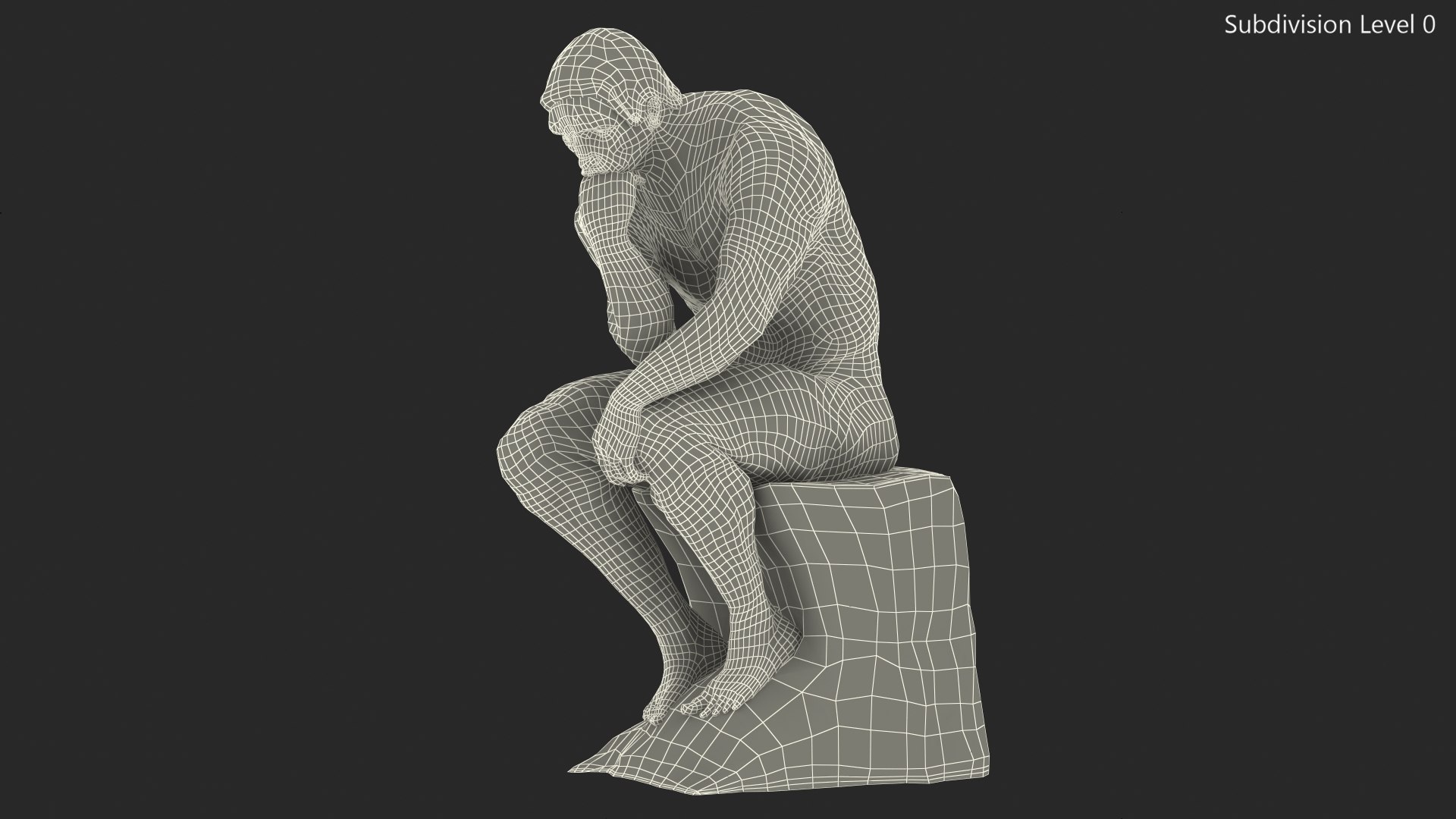 3D model The Thinker Statue Gypsum - TurboSquid 1902494