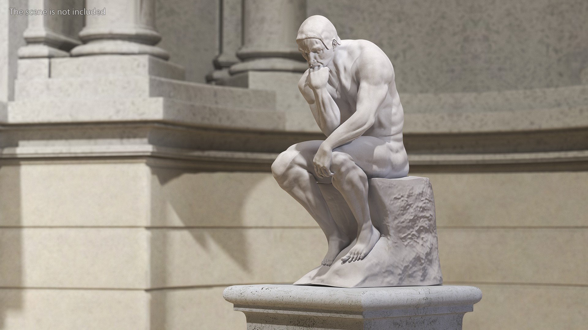 3D Model The Thinker Statue Gypsum - TurboSquid 1902494