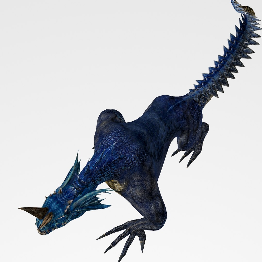 3d Rigged Blue Fantasy Monster