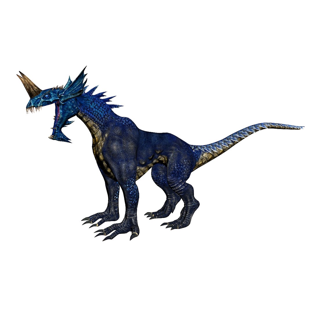 3d Rigged Blue Fantasy Monster