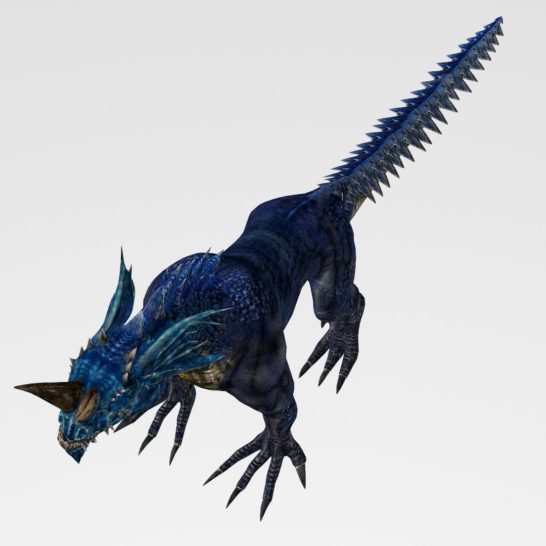 3d Rigged Blue Fantasy Monster