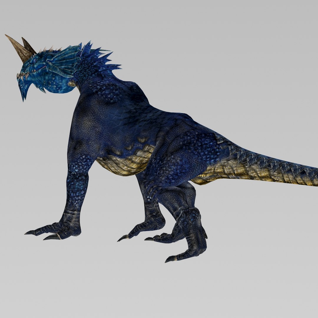 3d Rigged Blue Fantasy Monster