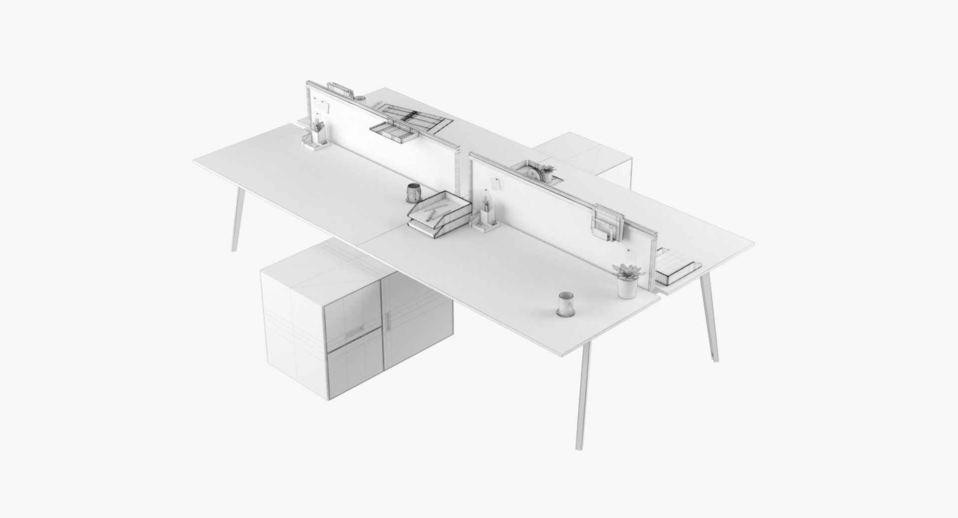 office desk workstation 3d model
