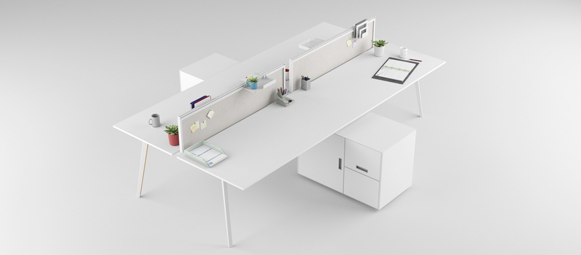 office desk workstation 3d model