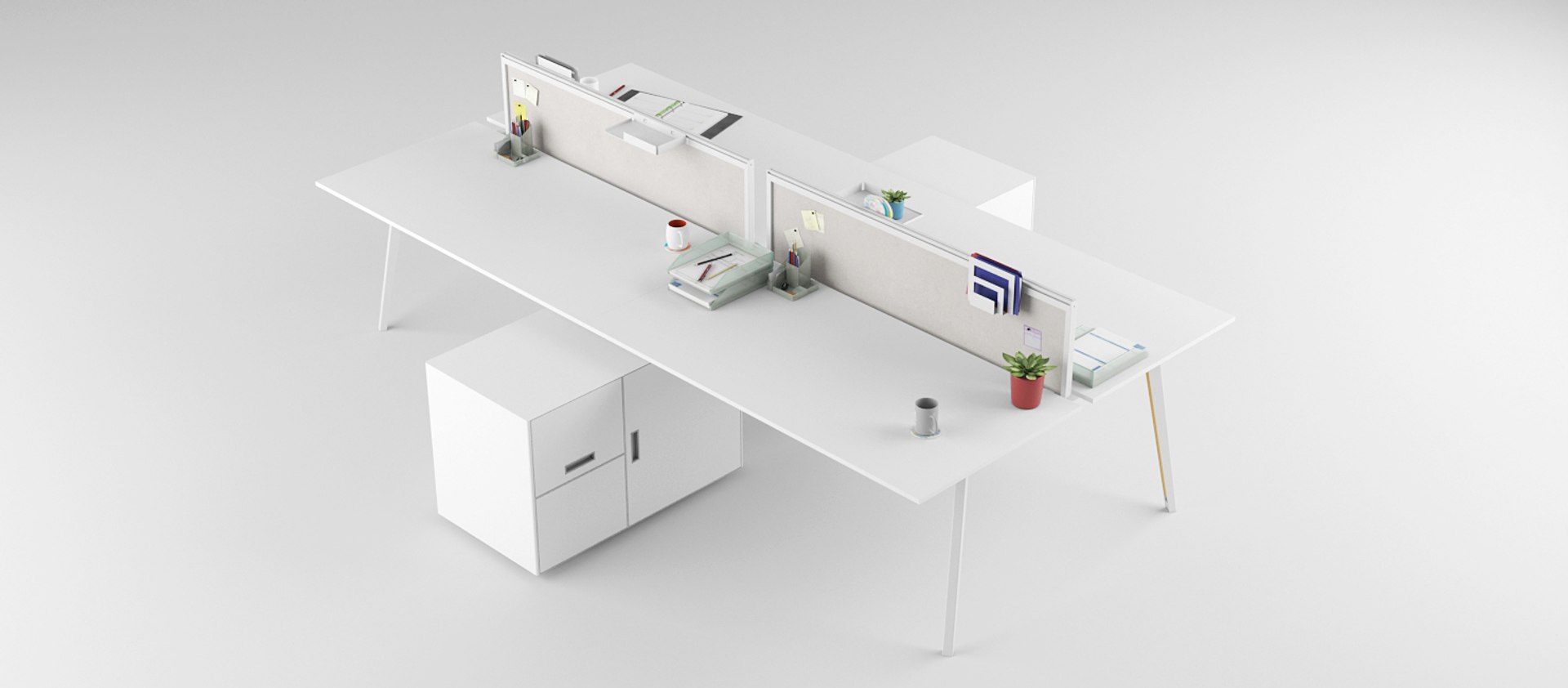 office desk workstation 3d model