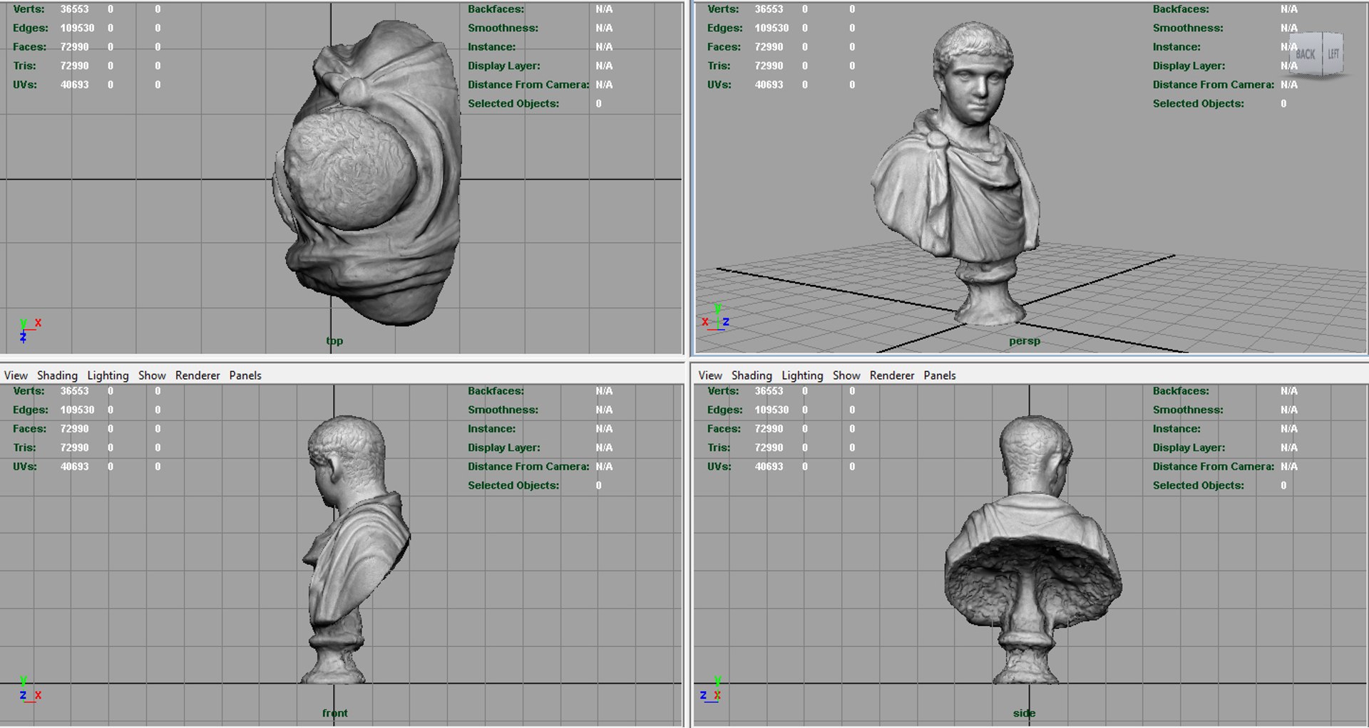 Roman Bust 3ds