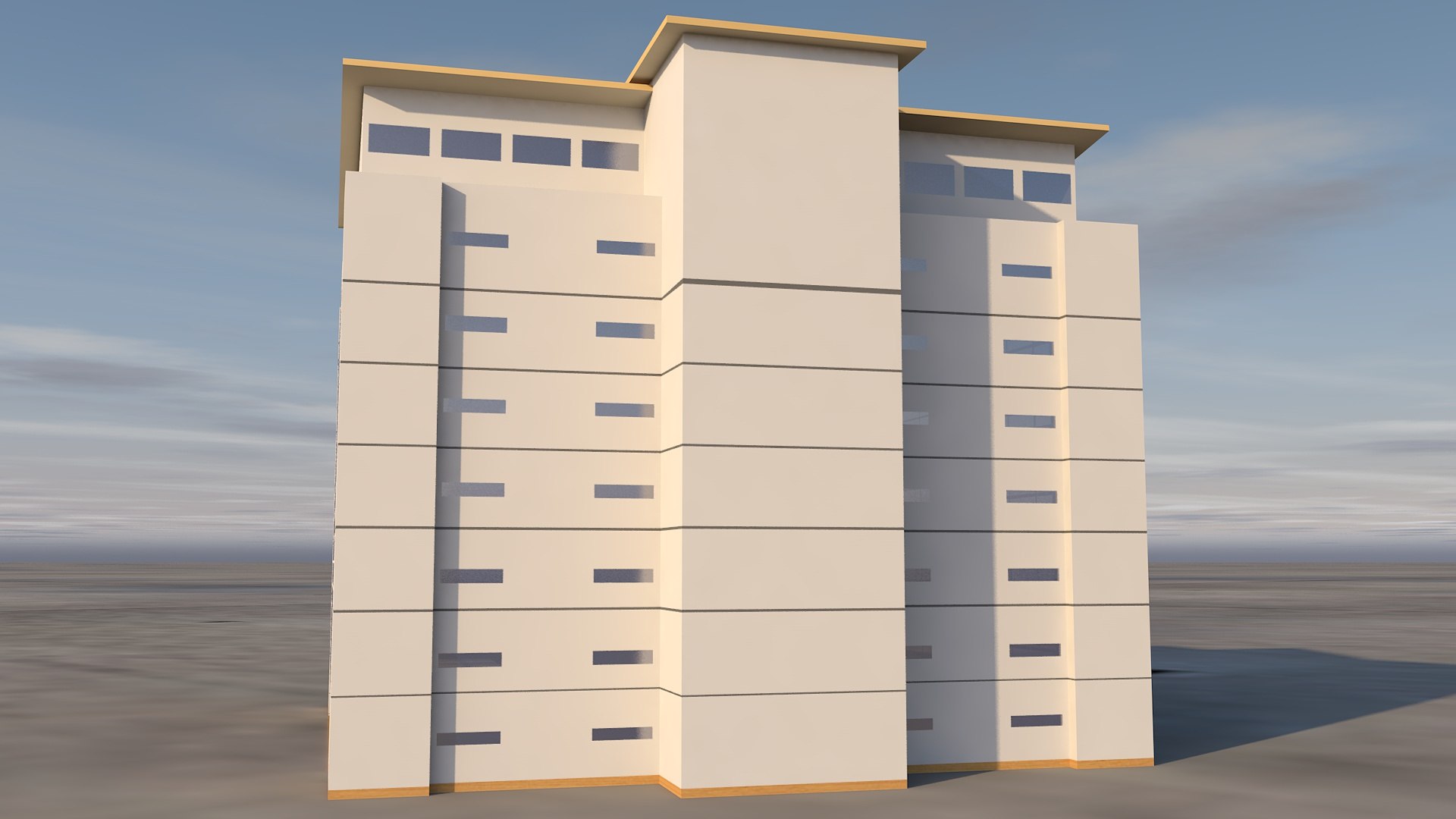 3D Office Block Apartment Building - TurboSquid 2349369