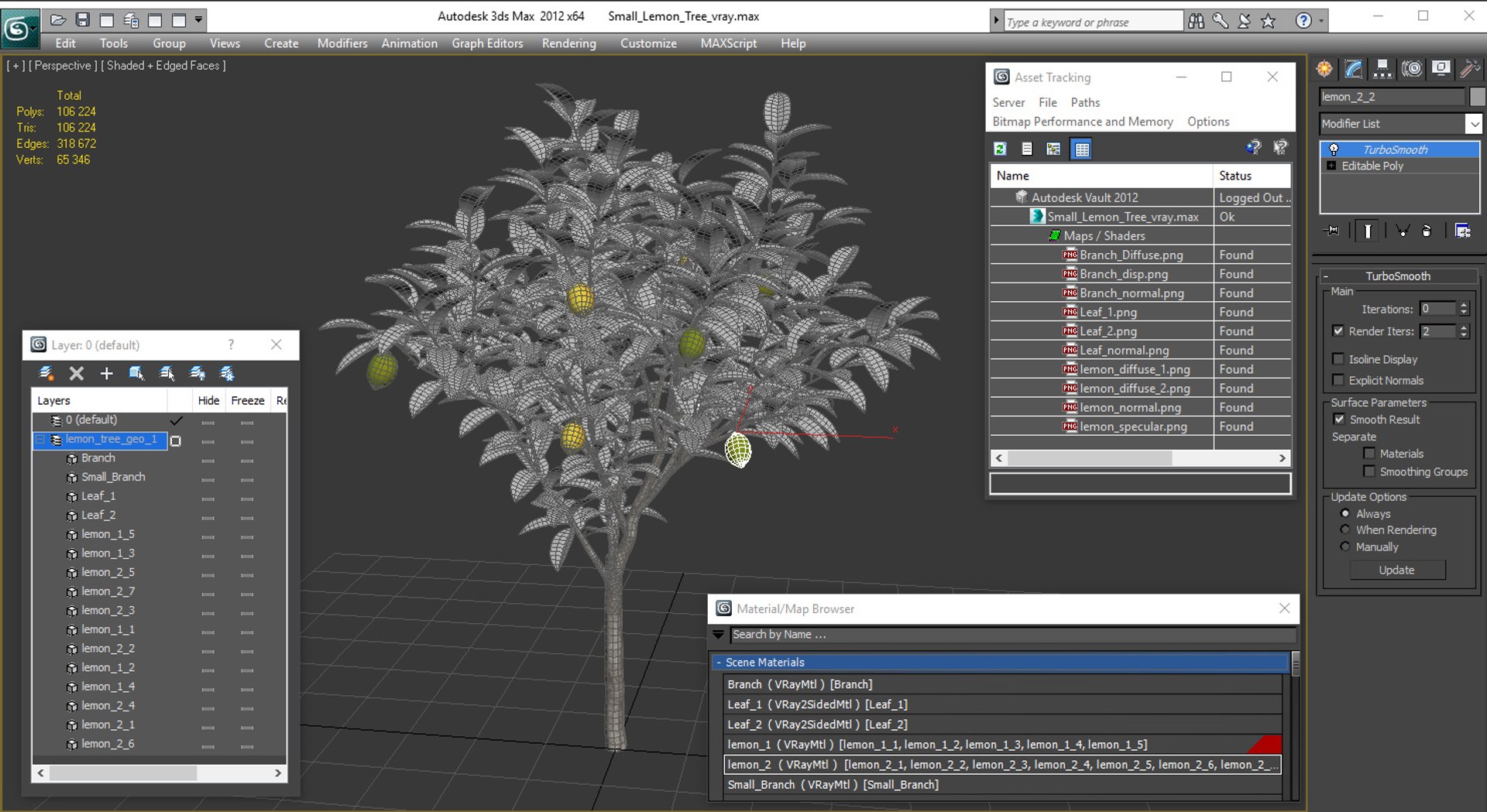 3D small lemon tree - TurboSquid 1378037