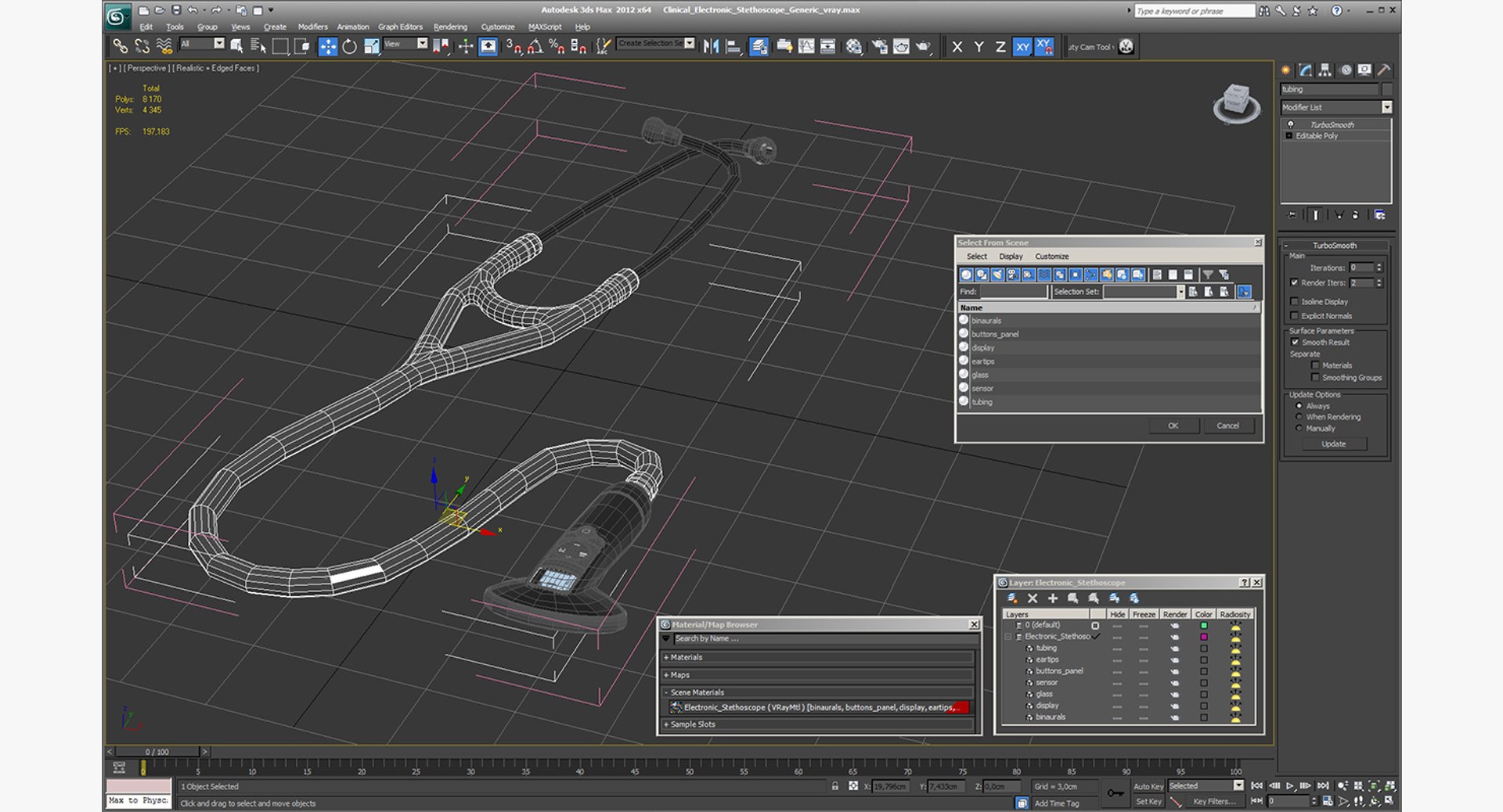 3D Clinical Electronic Stethoscope Generic Model - TurboSquid 1332741