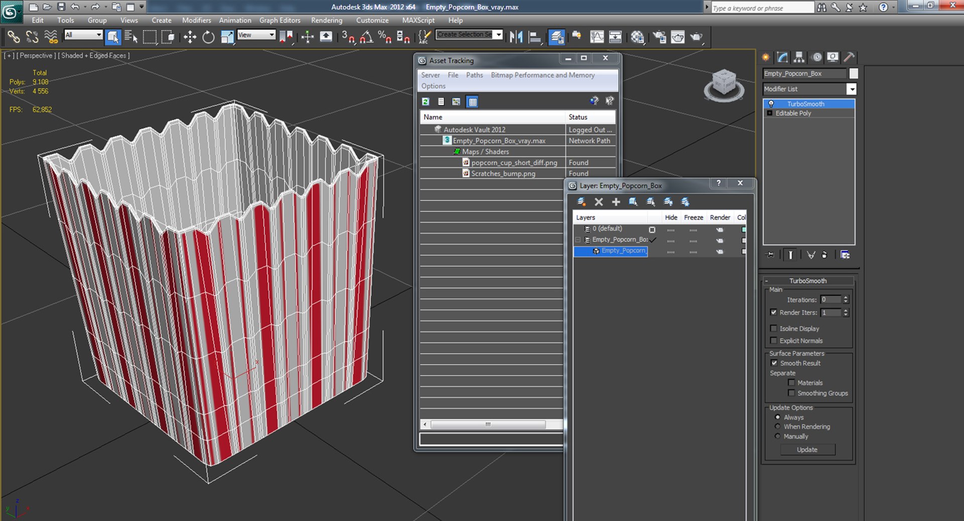 Popcorn Box Corn 3D - TurboSquid 1410220