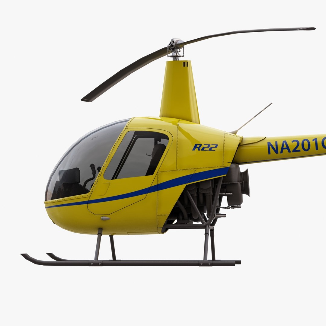 3d Robinson R22 Helicopter Interior