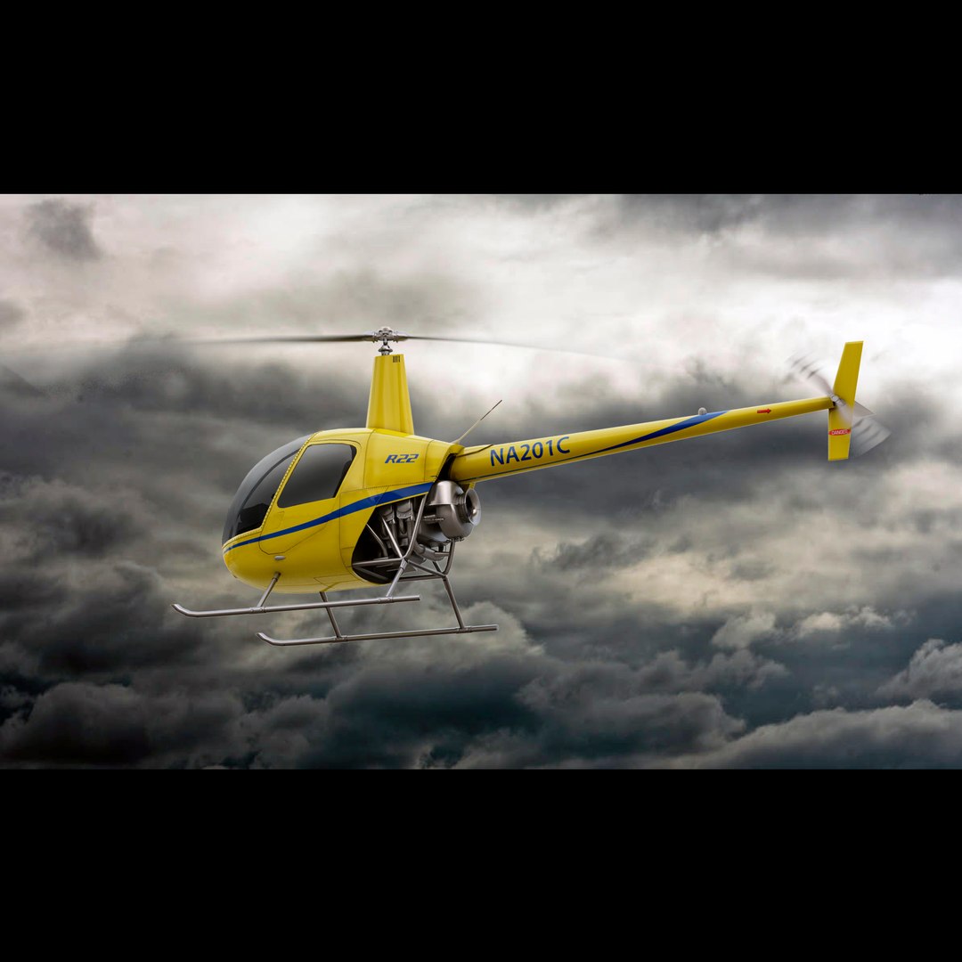 3d Robinson R22 Helicopter Interior