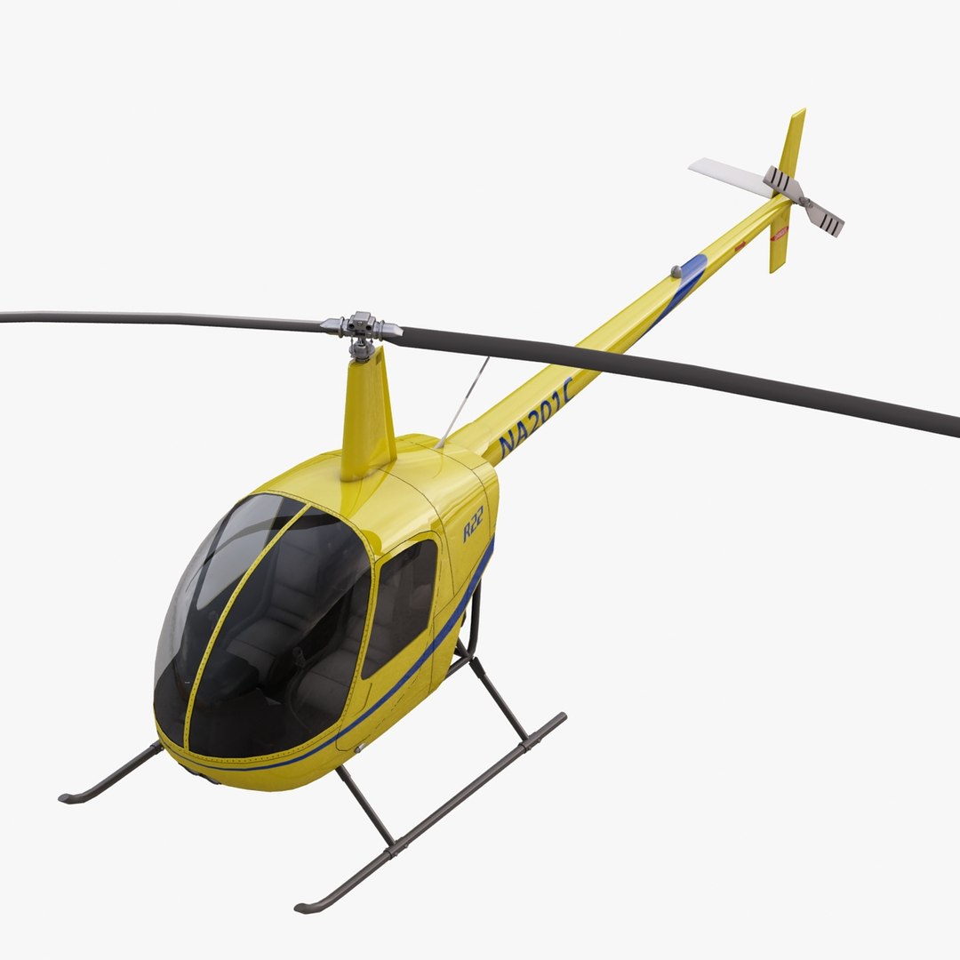 3d Robinson R22 Helicopter Interior