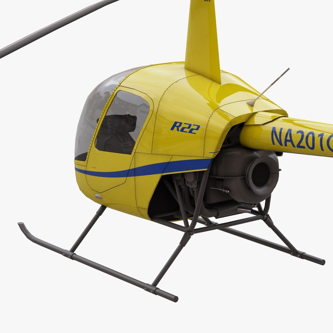 3d Robinson R22 Helicopter Interior