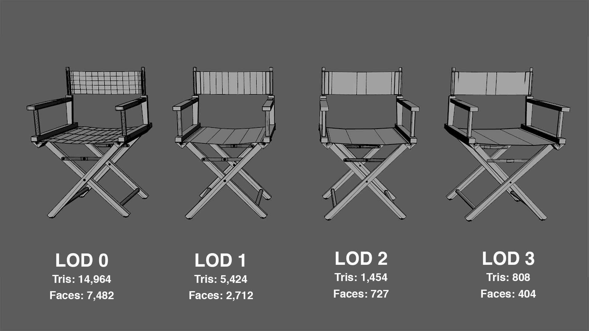 3D directors chair model - TurboSquid 1387256