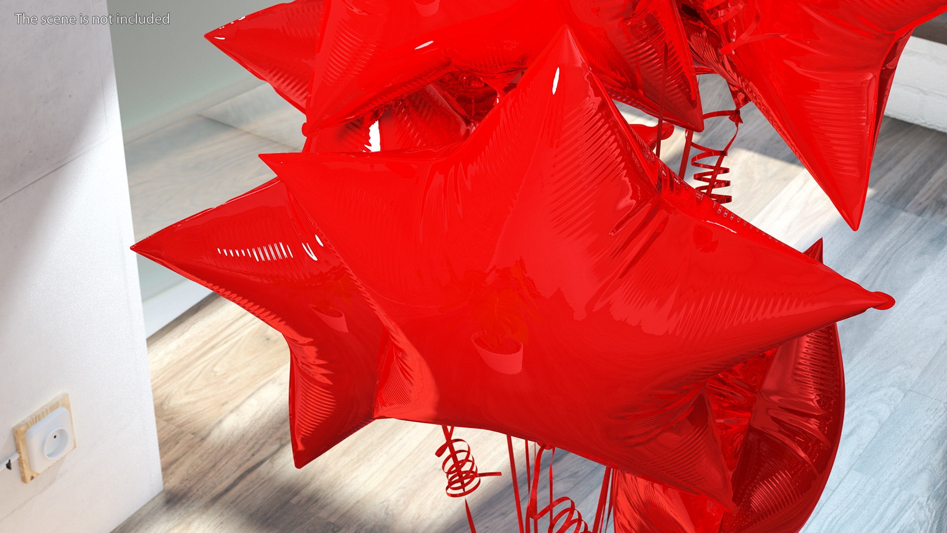 3D Helium Star Shape Balloons Bouquet Red Model - TurboSquid 1813315