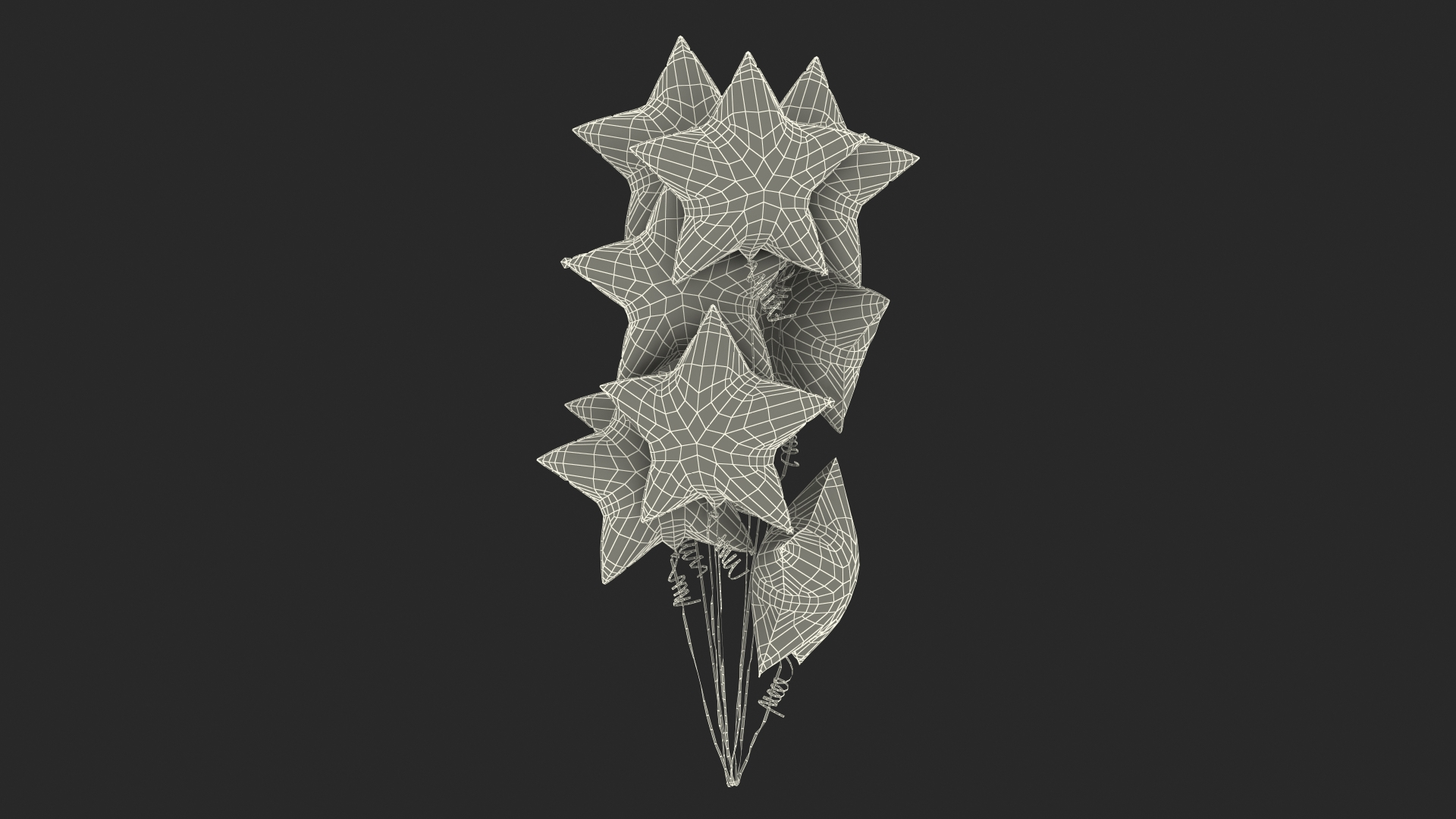 3D Helium Star Shape Balloons Bouquet Red Model - TurboSquid 1813315