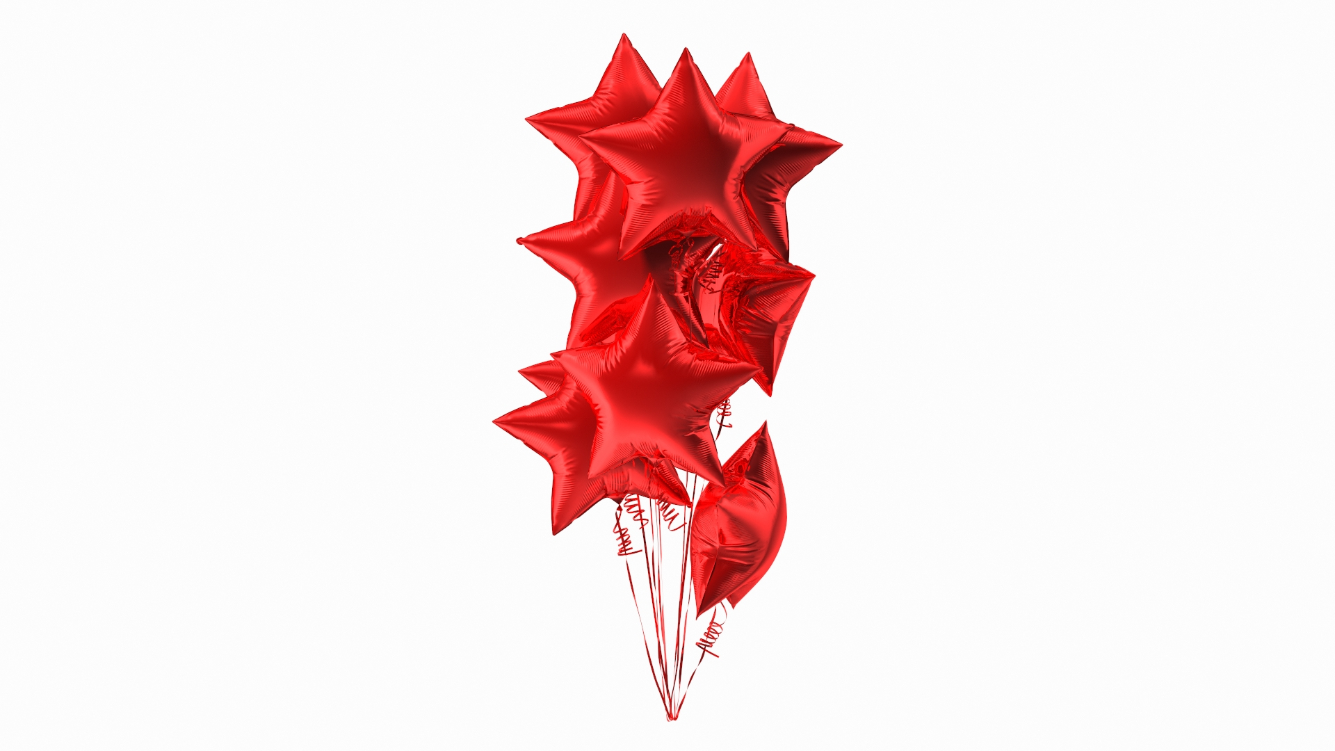 3D Helium Star Shape Balloons Bouquet Red Model - TurboSquid 1813315