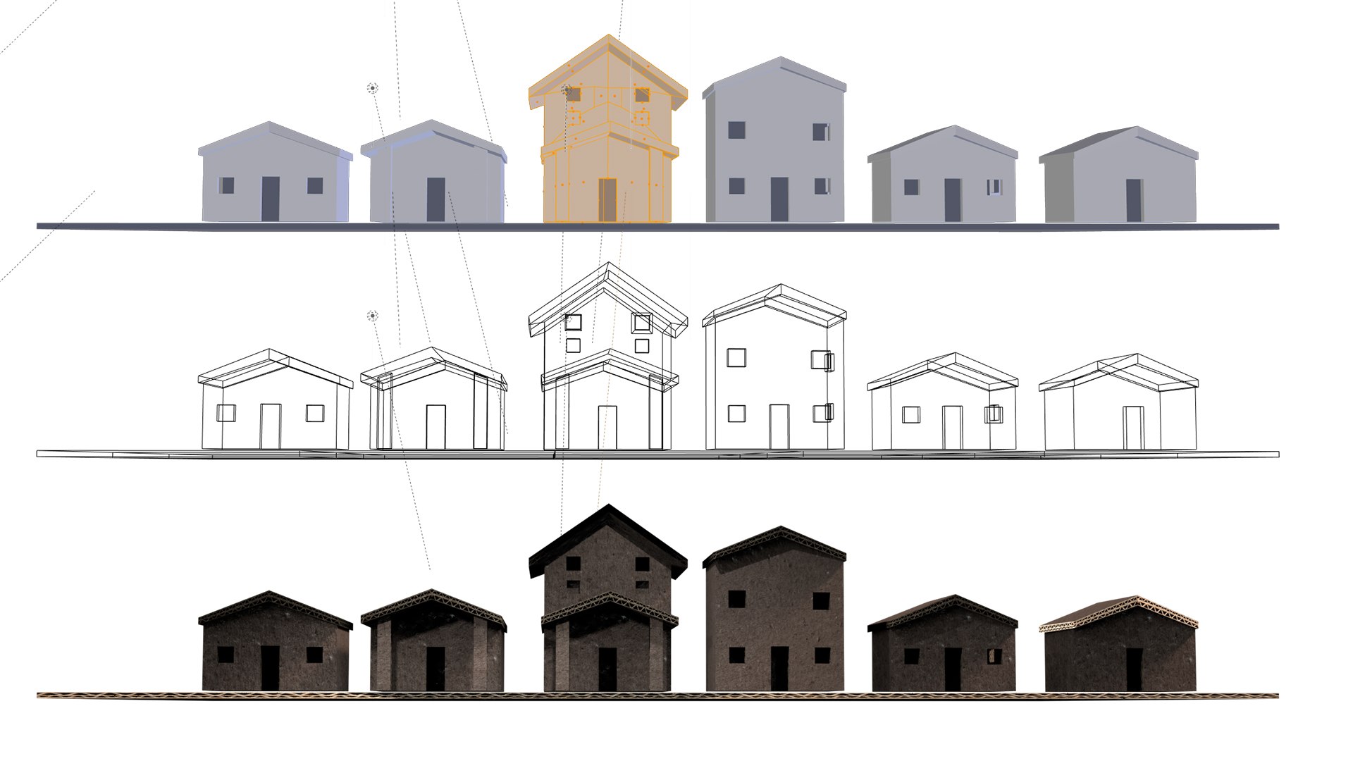 3D House Set Card Model - TurboSquid 1545698