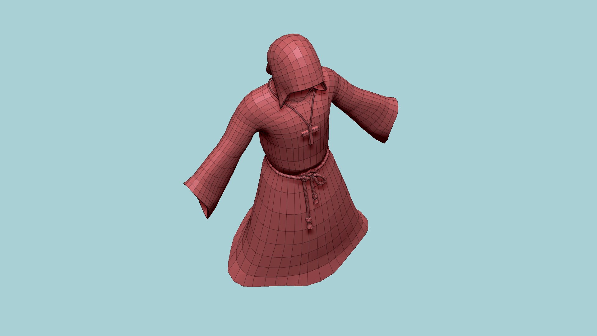 3D Model Priest Outfit A05 Black Silver - Character Clothing Design ...