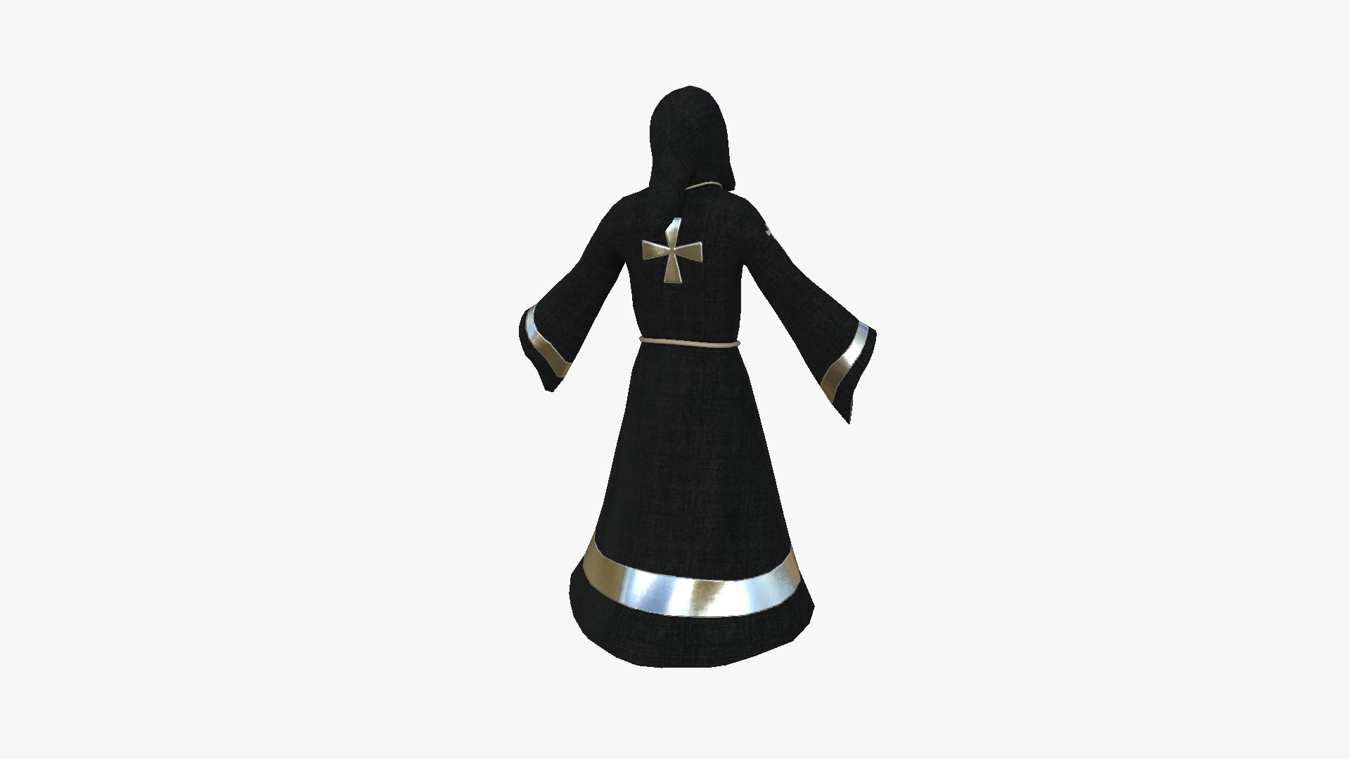 3D Model Priest Outfit A05 Black Silver - Character Clothing Design ...