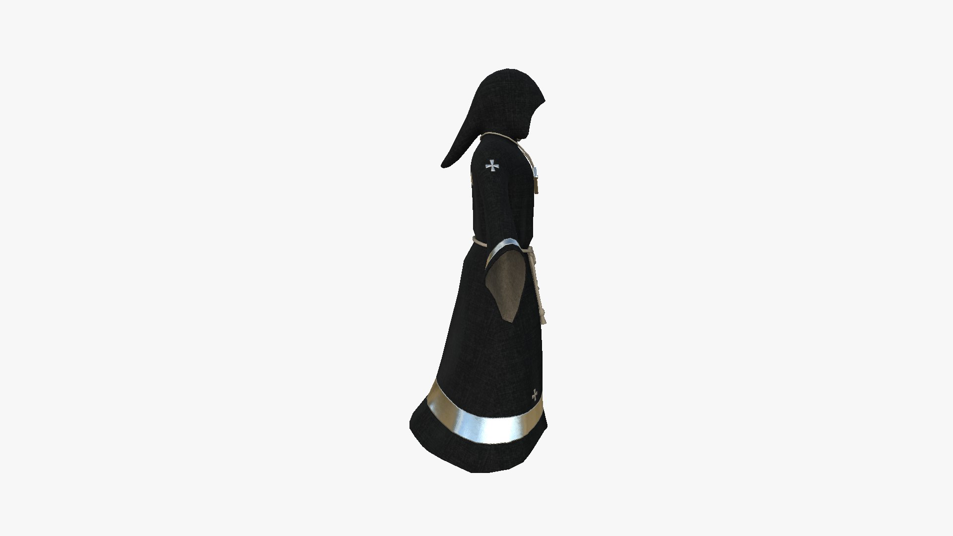 3D Model Priest Outfit A05 Black Silver - Character Clothing Design ...